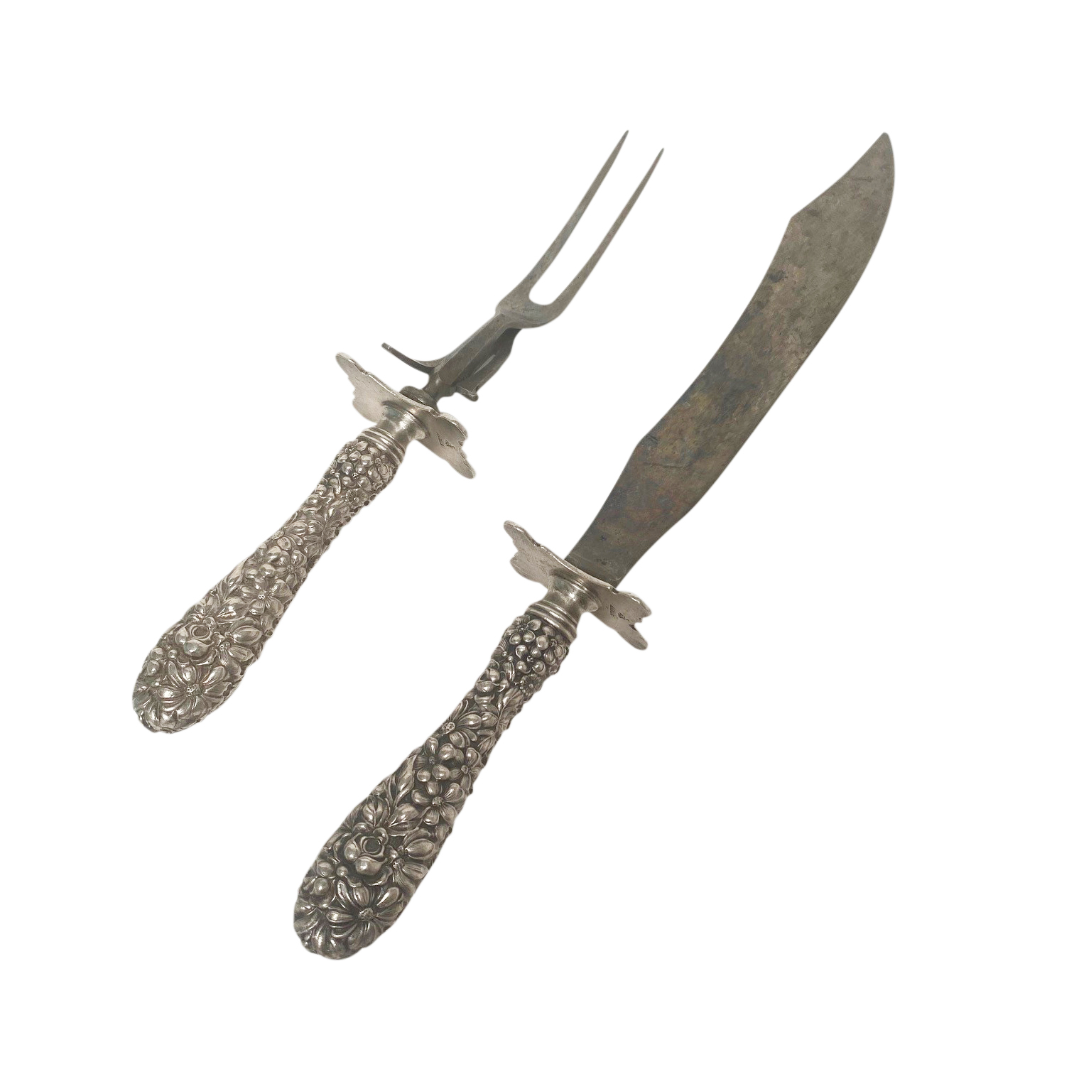 Rose by Kirk Stieff Large Sterling Silver Carving Set, No Monograms ...