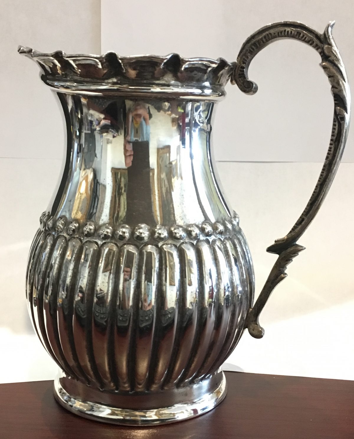 Large Antique Silver Pitcher .800 Fine Estate Piece 25.5 ozt Height 7.5 ...