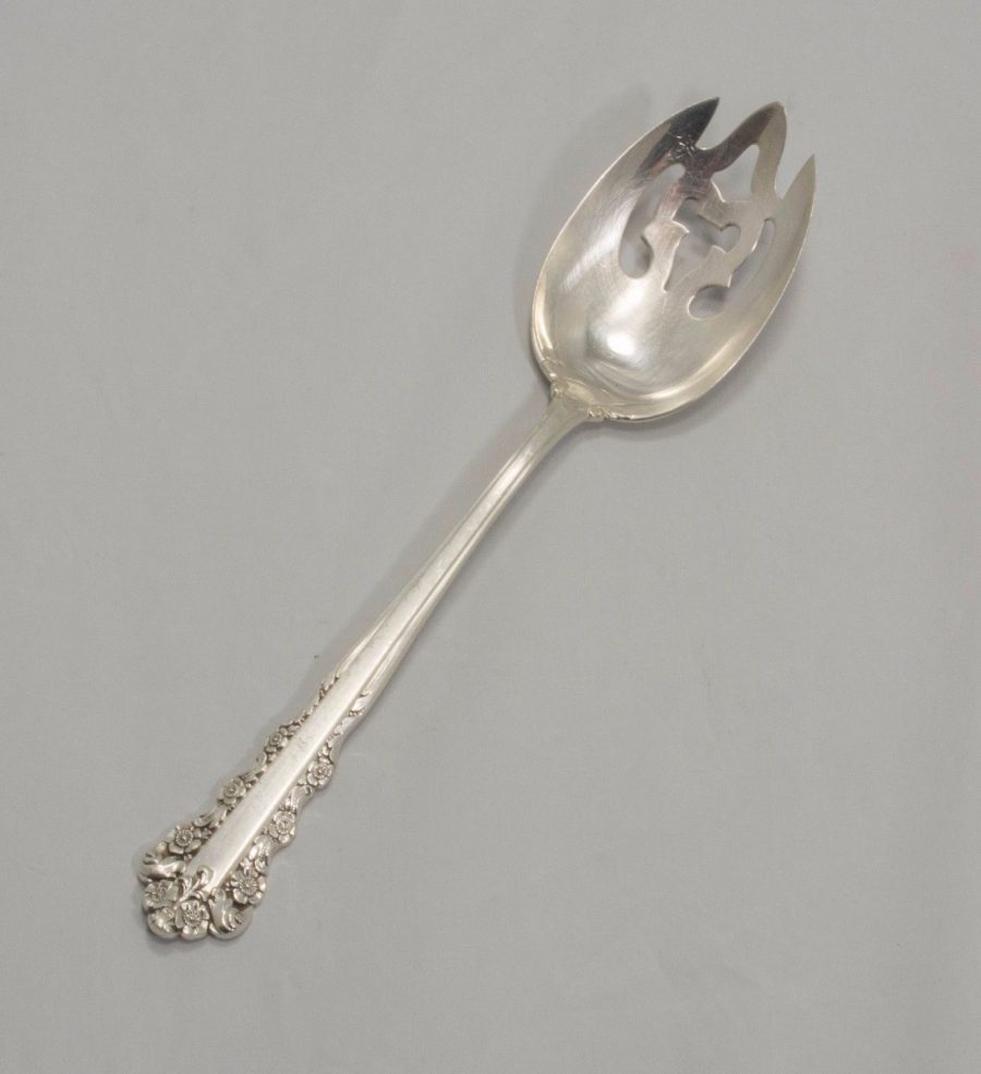 Belle Meade Sterling Silver Serving Spoon Pierced 8 3/8"- No Monogram ...