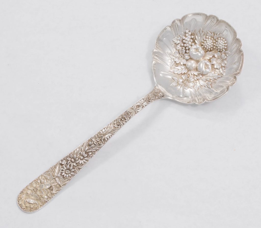 Repousse by Kirk Sterling Silver Berry Spoon, Fruit in Bowl 9 1/4" - No ...