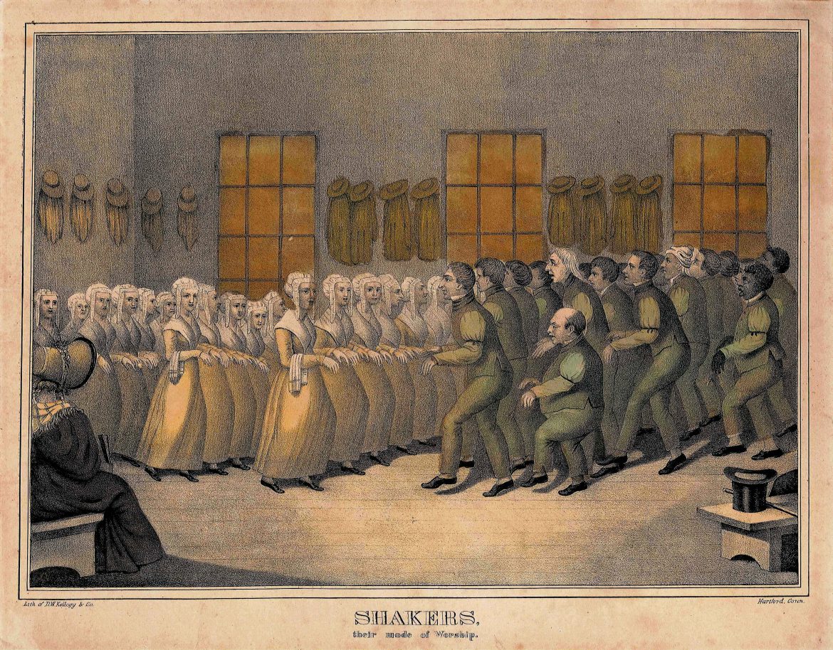 Reading a print: "Shakers, their mode of worship" | Shaker Museum