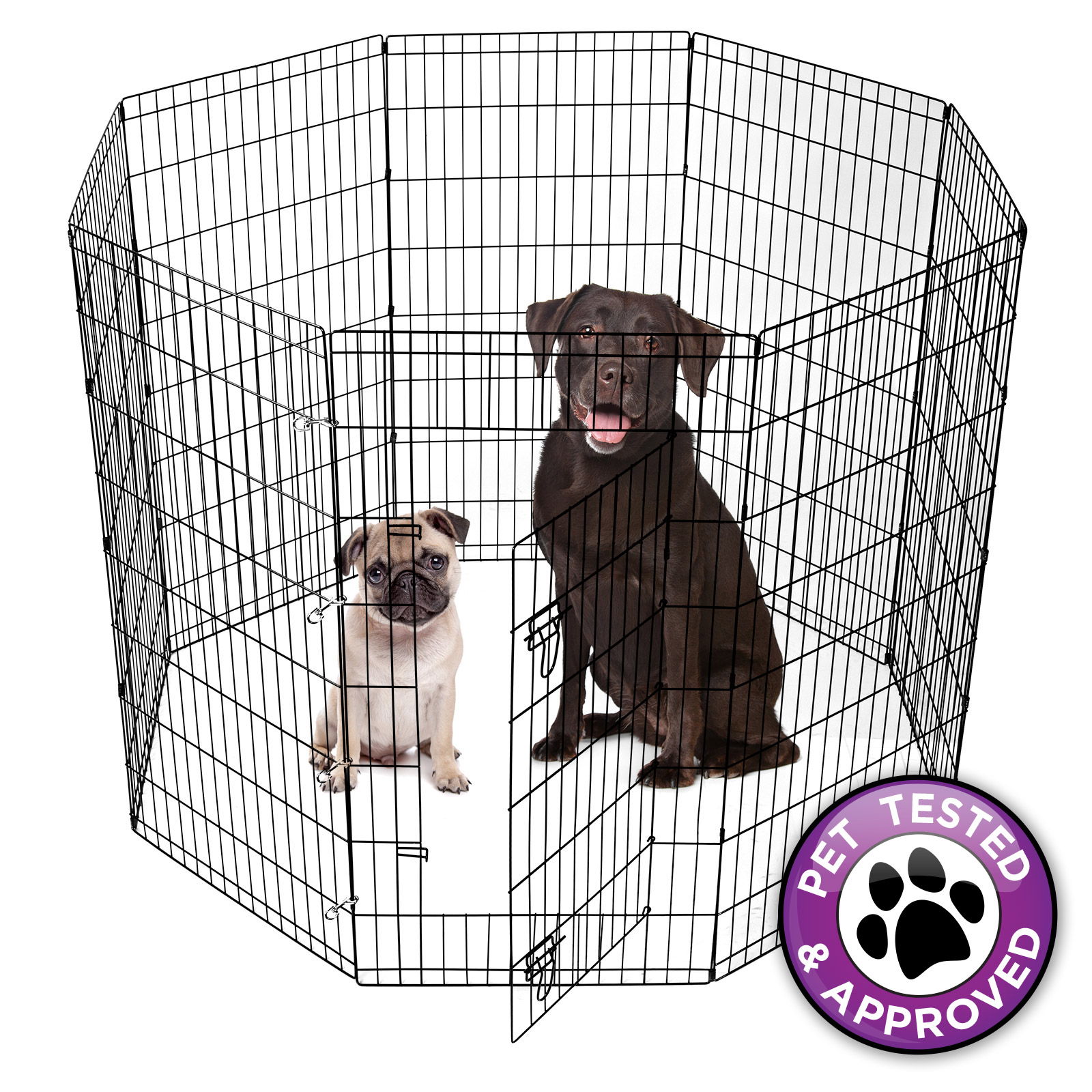 Puppy Dog Playpen Indoor Outdoor Pet Exercise Play Yard Pen Run Black ...