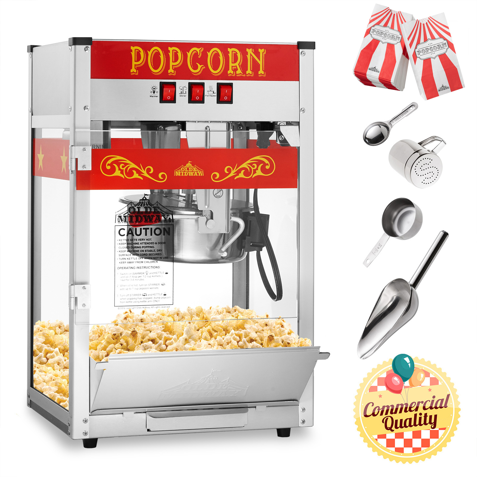 Commercial Popcorn Machine Maker Popper with 8-Ounce Kettle | eBay