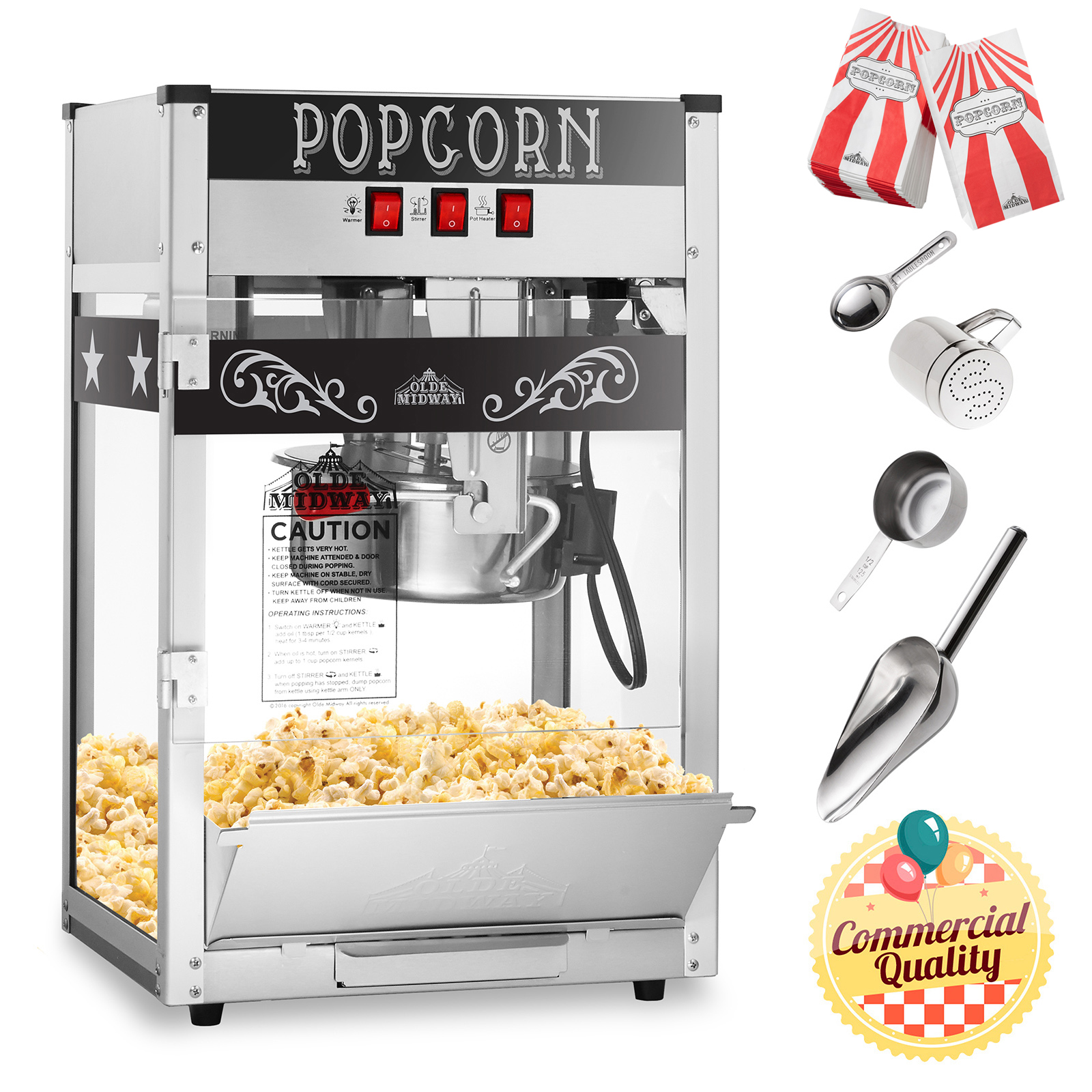 Commercial Popcorn Machine Maker Popper with 8-Ounce Kettle | eBay