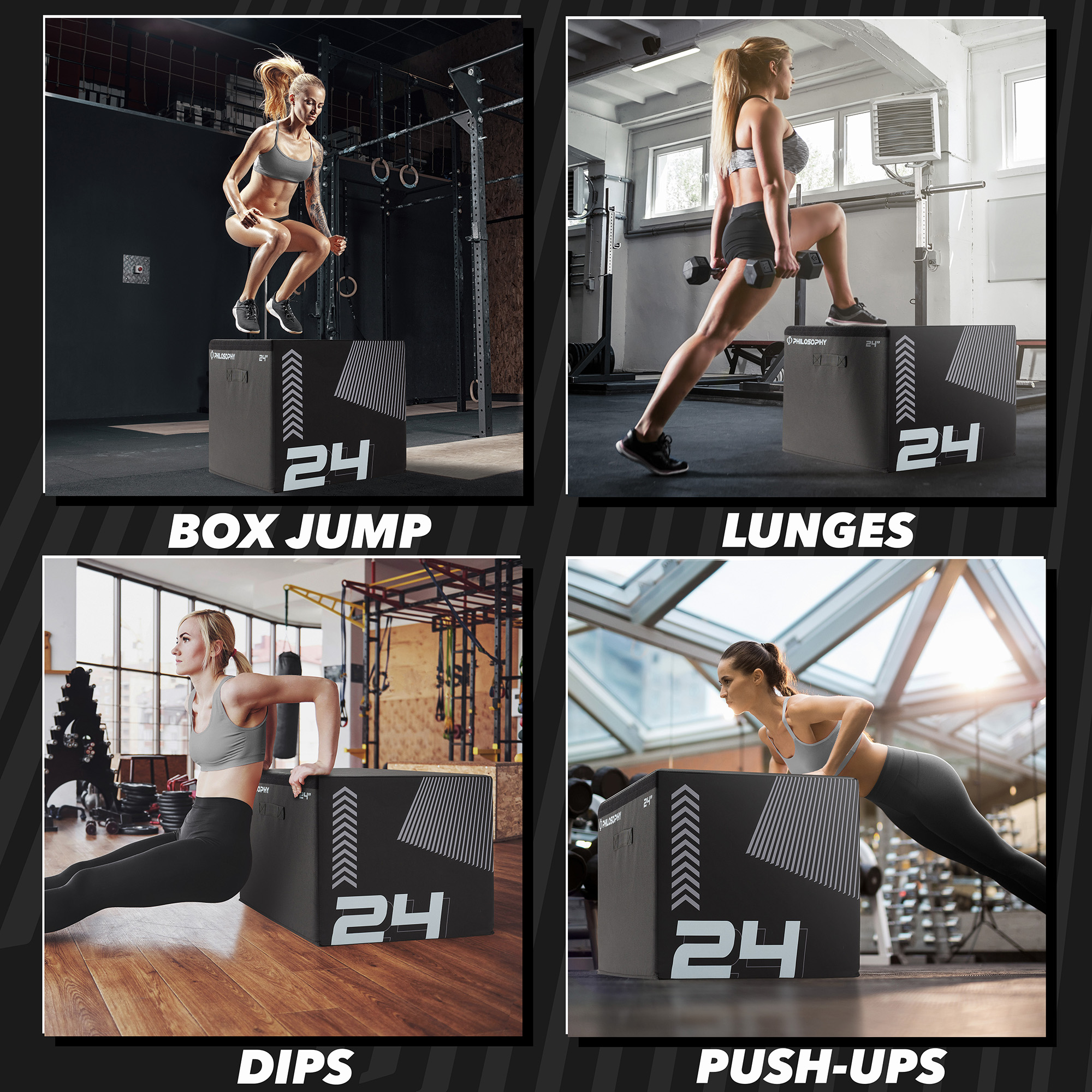 Soft Foam Plyo Jumping Box - Plyometric Jump Training Exercise Squat ...