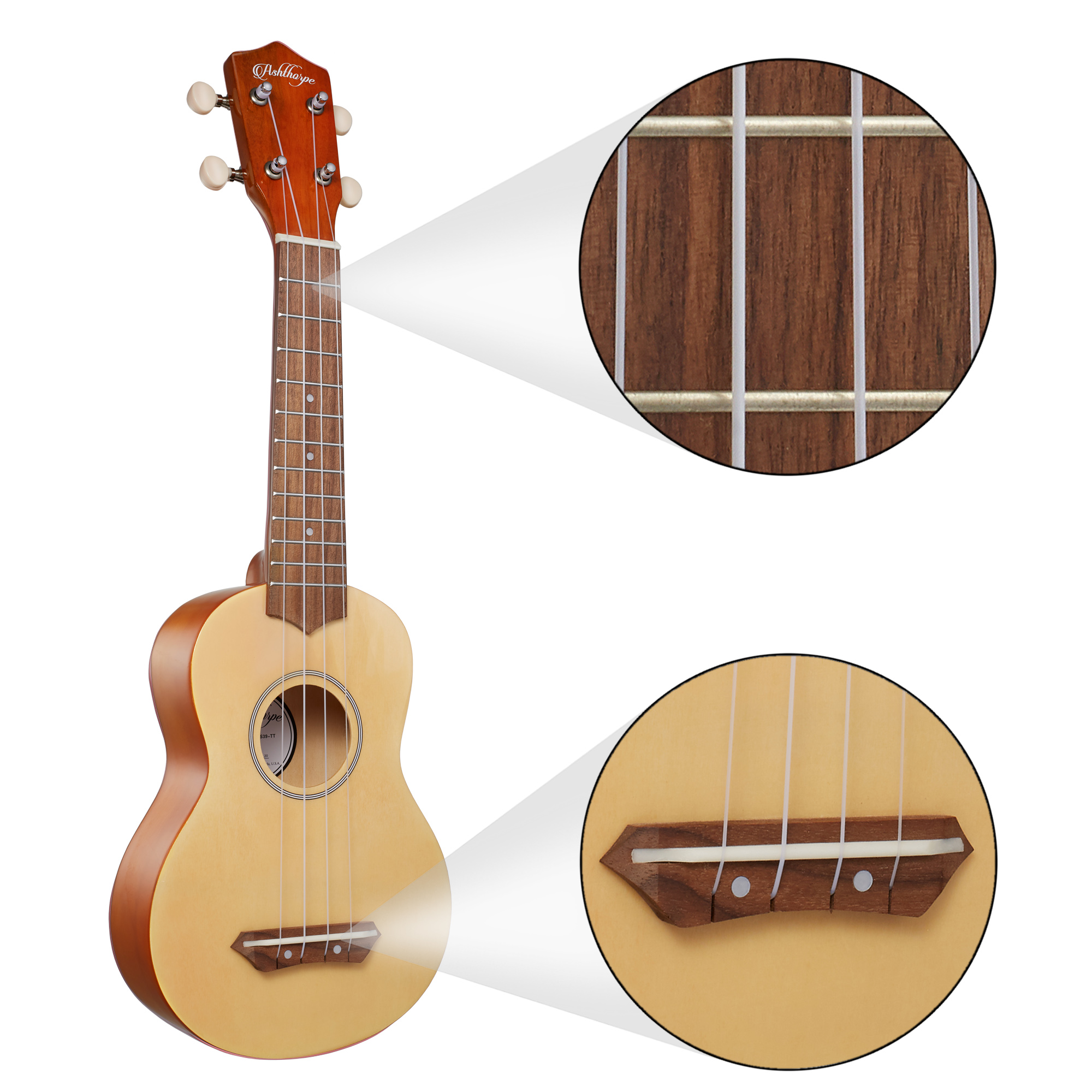 Soprano Ukulele Guitar for Beginners, 21" Uke Kids Starter Bundle Kit ...
