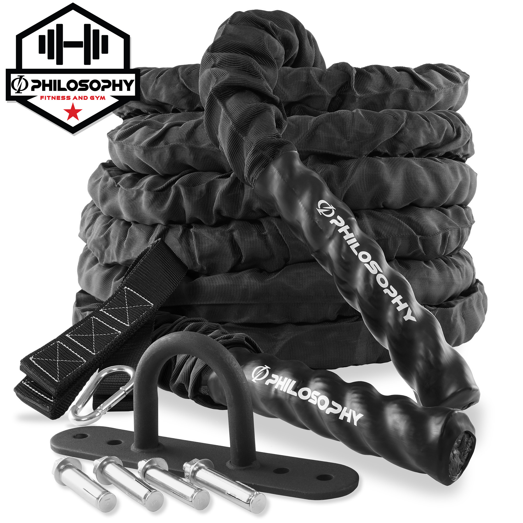 Gym Exercise Battle Rope with Cover with Anchor Kit | eBay