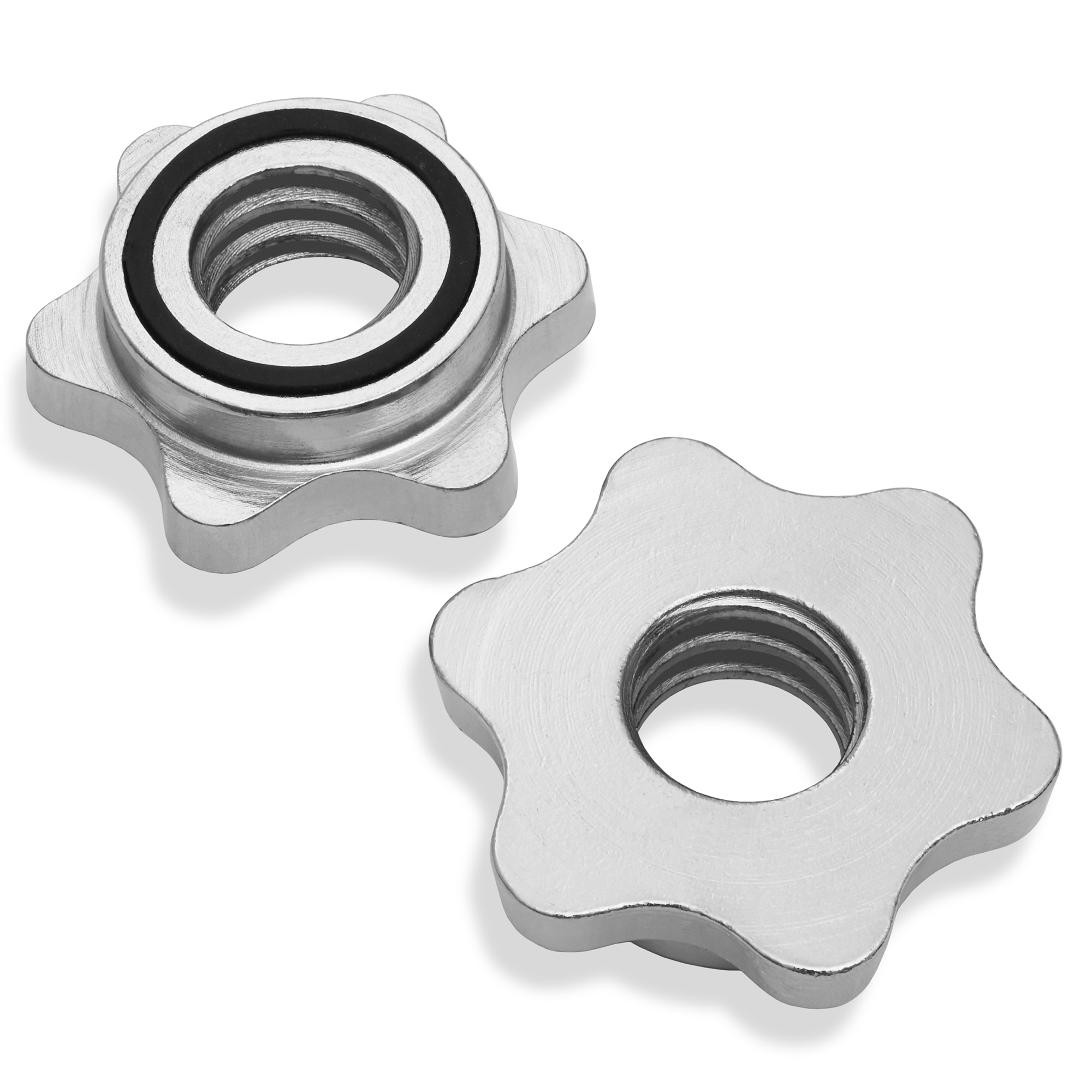 1" Standard Weightlifting Barbell - Threaded Straight Bar with Star ...