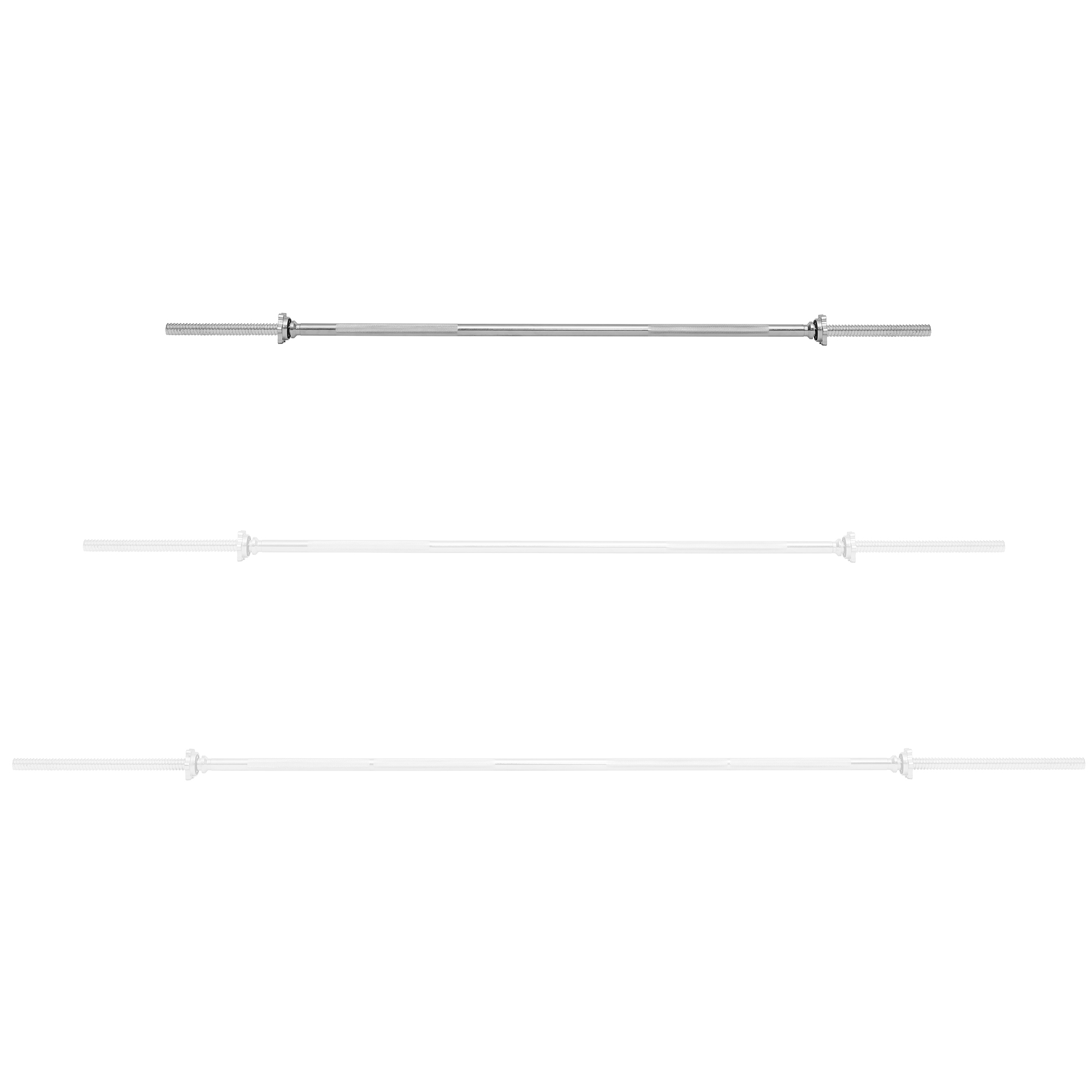 1" Standard Weightlifting Barbell - Threaded Straight Bar with Star ...