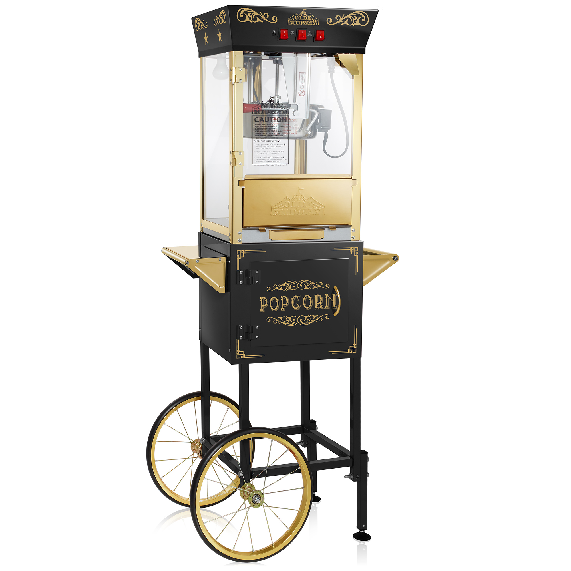 Movie Theater Popcorn Machine Maker Popper with Cart and 10 oz Kettle ...