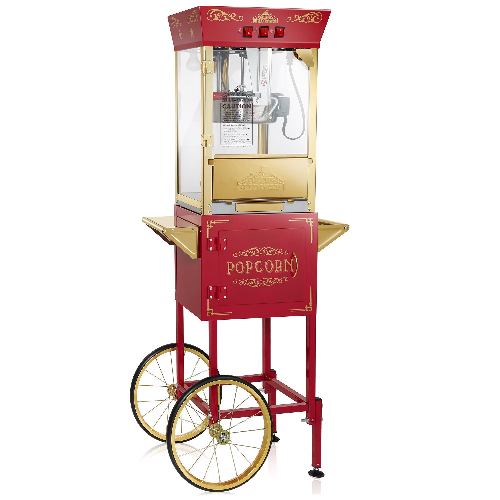 Movie Theater Popcorn Machine Maker Popper with Cart and 10 oz Kettle ...