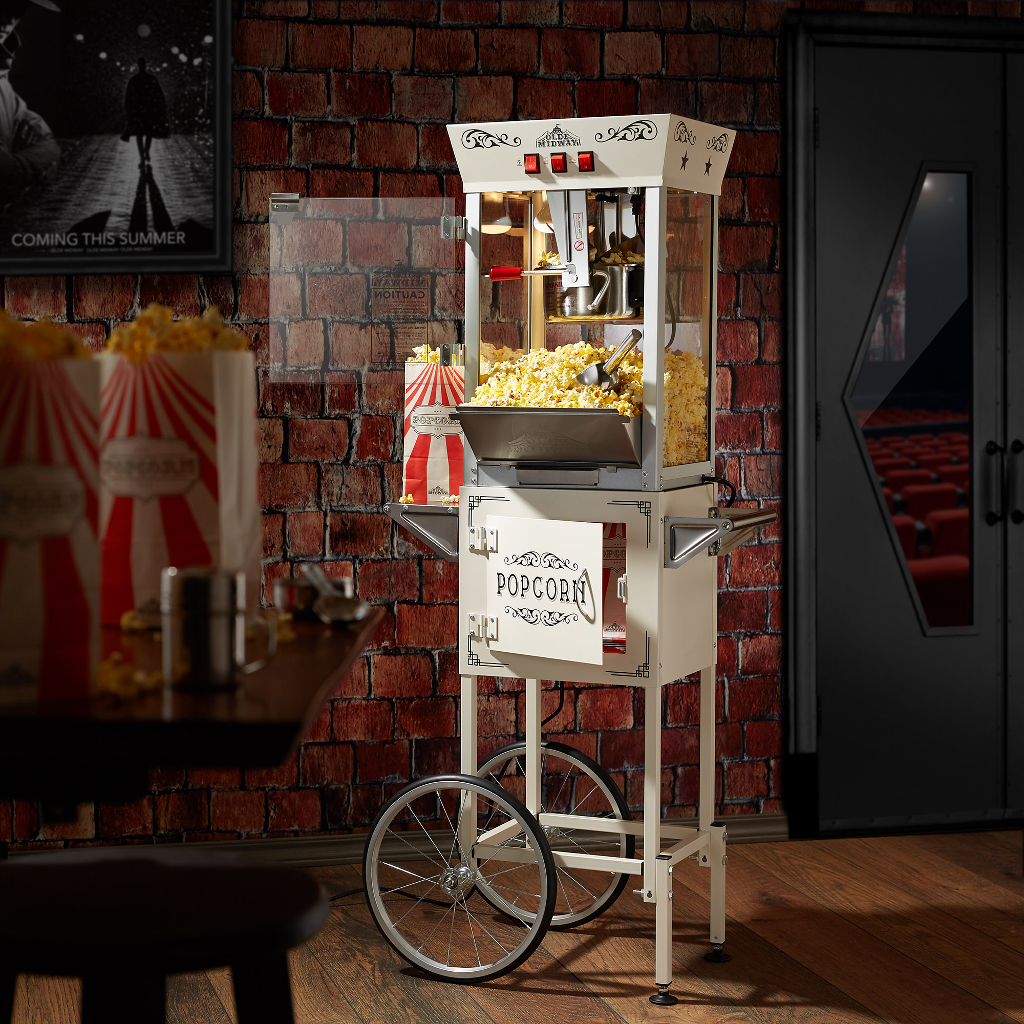 Movie Theater Popcorn Machine Maker Popper with Cart and 10 oz Kettle ...