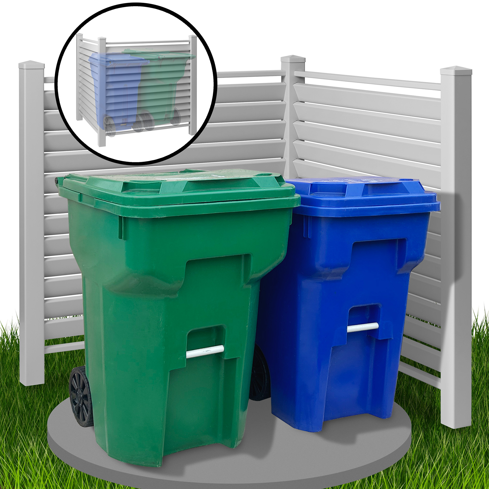 Privacy Screen - Outdoor Vinyl Fence Panel Enclosure for AC / Trash ...