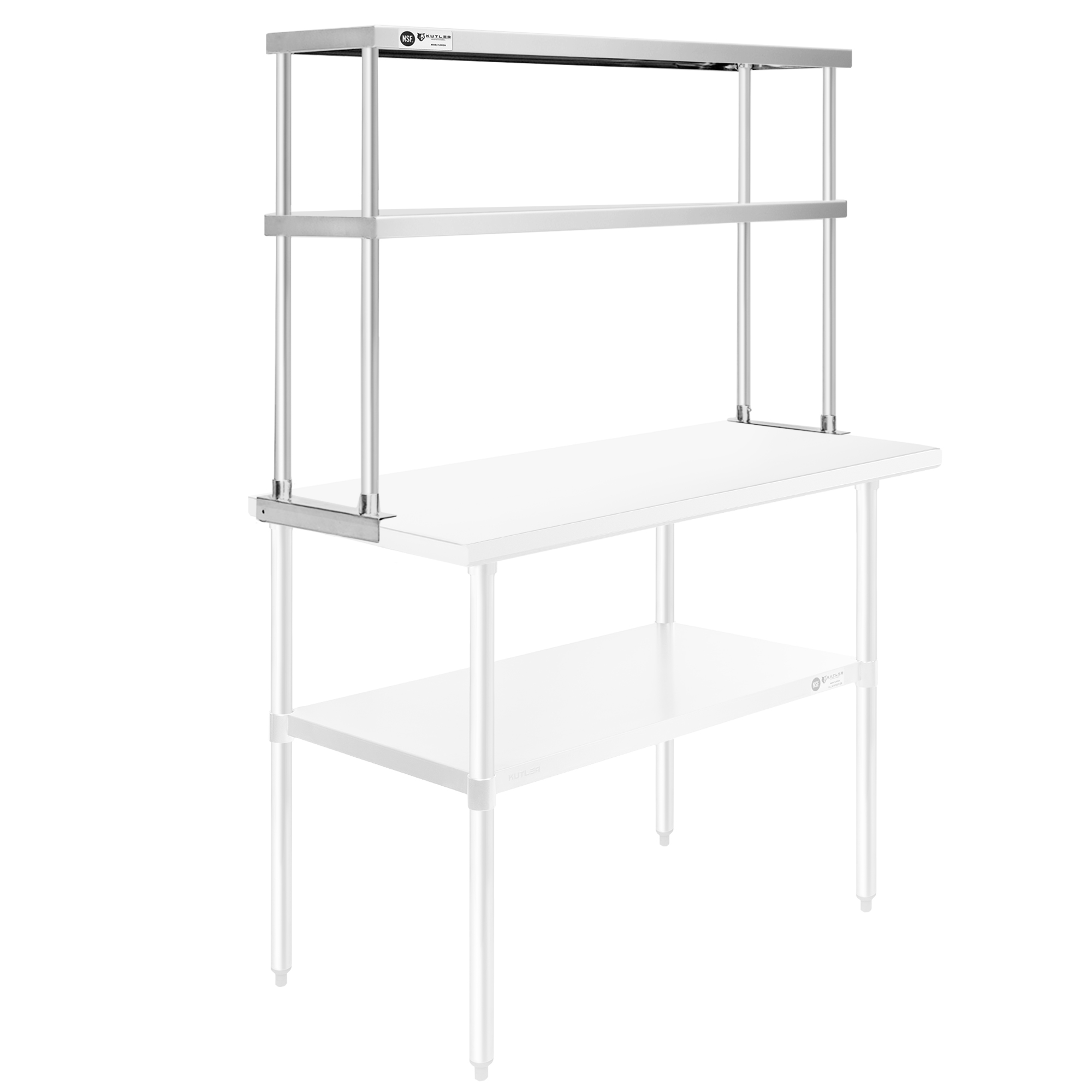 Stainless Steel Overshelves, NSF 2-Tier Shelves for Prep and Work ...