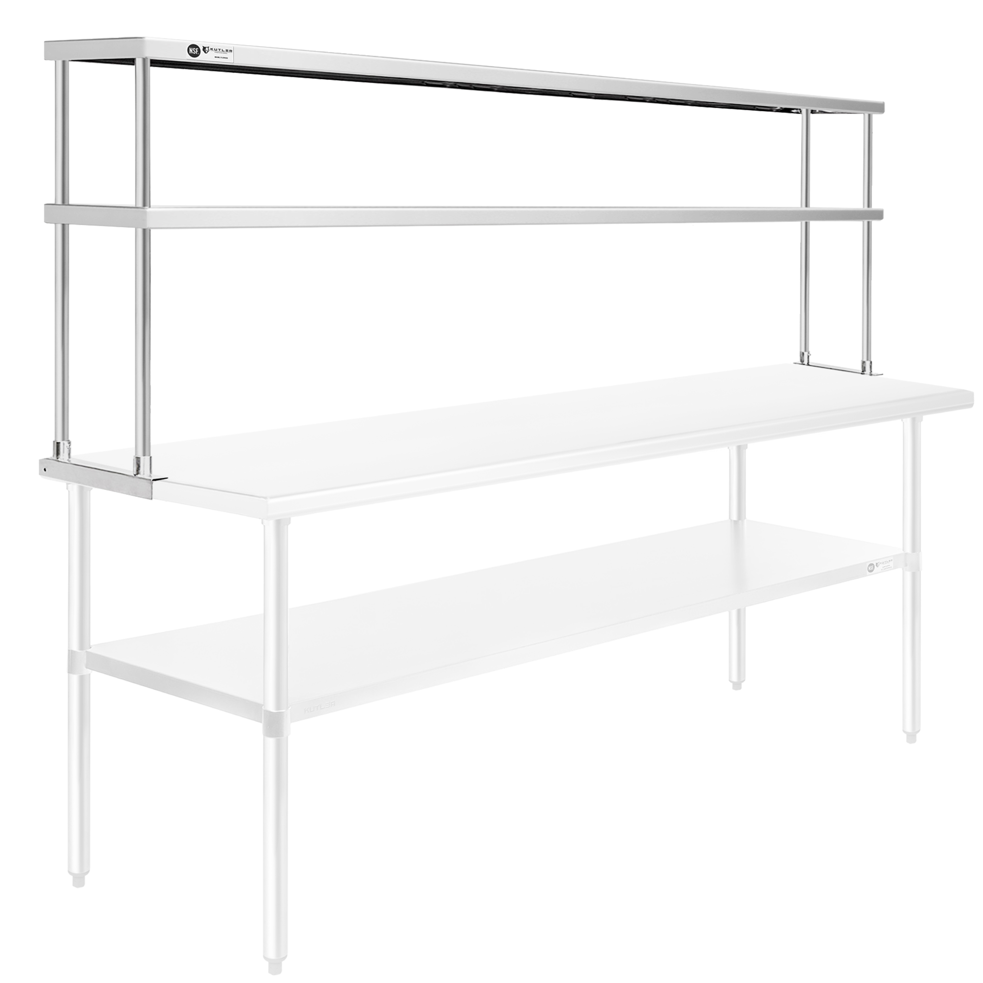Stainless Steel Overshelves, NSF 2-Tier Shelves for Prep and Work ...