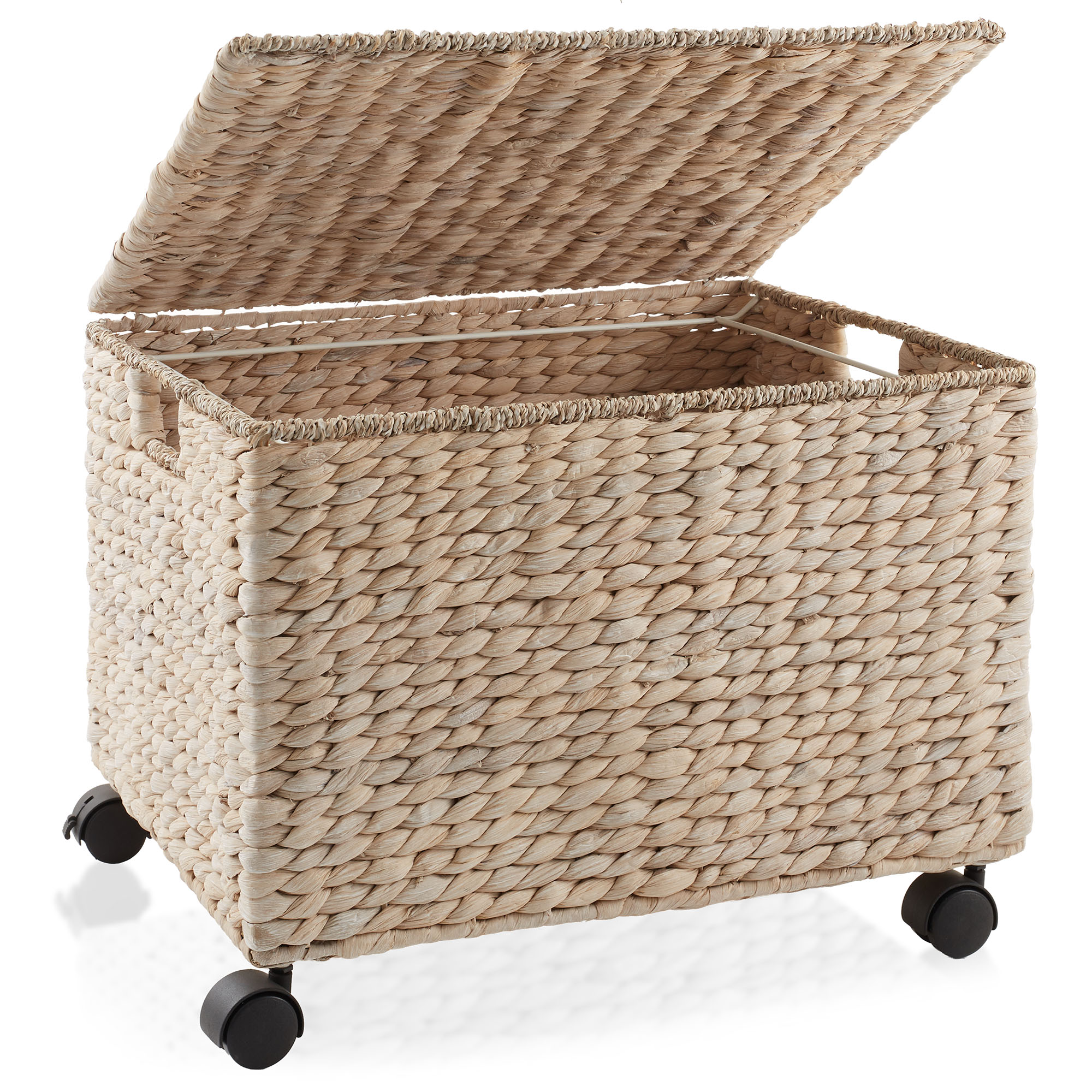 Rolling Filing Cabinet Cart Hyacinth Seagrass Wicker File Storage Box ...