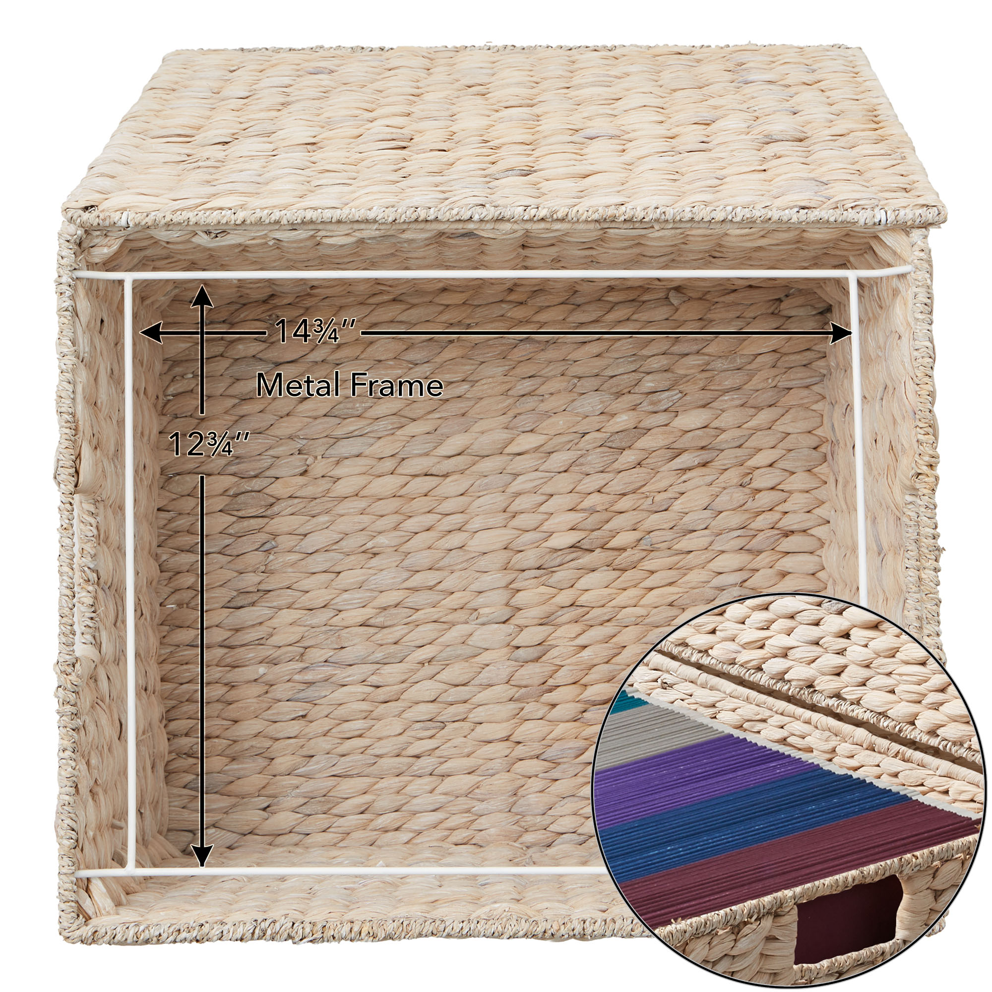 Rolling Filing Cabinet Cart Hyacinth Seagrass Wicker File Storage Box ...