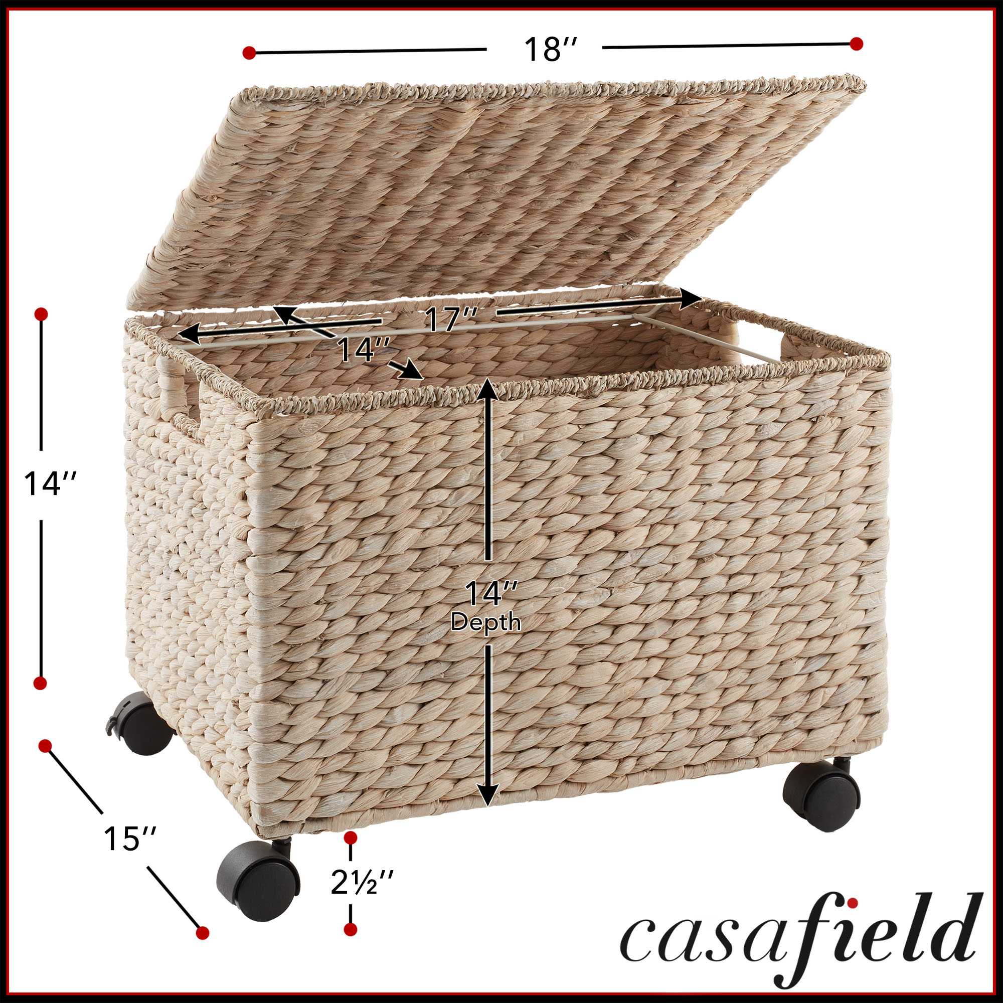 Rolling Filing Cabinet Cart Hyacinth Seagrass Wicker File Storage Box ...