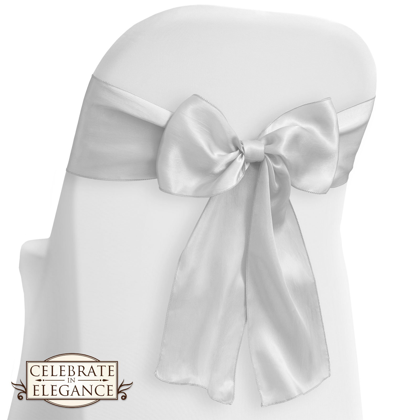 10 Satin Wedding Chair Cover Bow - Sashes - Ribbon Tie Back Sash - Many ...