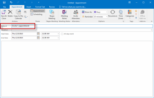 How To Add An Appointment To Your Microsoft Outlook Calendar Webucator