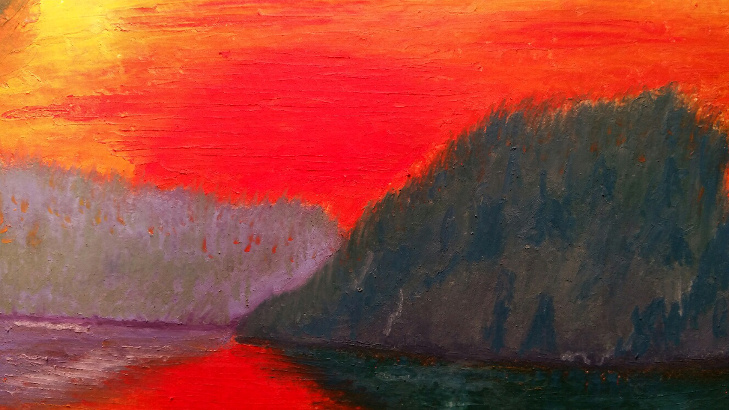 Sunset reflections & Picasso's Cat - using new grid technique ...