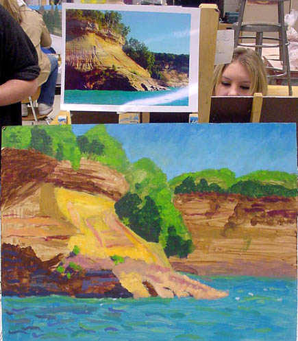 Teaching HS students to paint first acrylic landscape - WetCanvas ...