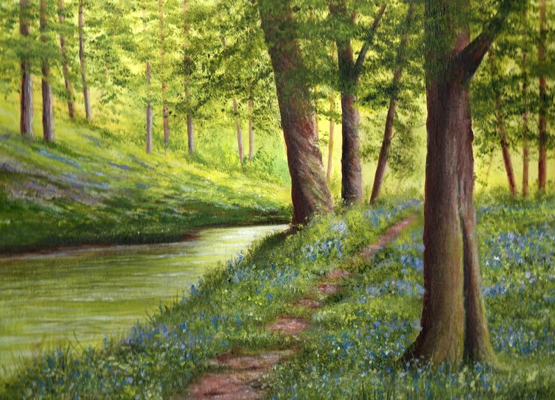 My first posting on here for a few years! Bluebell Walk. Acrylic 12" x ...