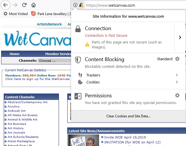 how to fix the "not secure site" - WetCanvas: Online Living for Artists