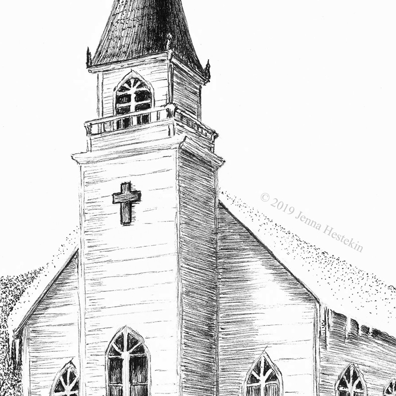 Country Church - My Christmas Card Drawing - WetCanvas: Online Living ...