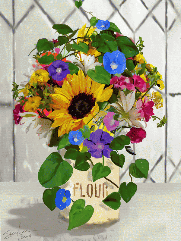 Wild Flowers In A Flour Pot - WetCanvas: Online Living for Artists