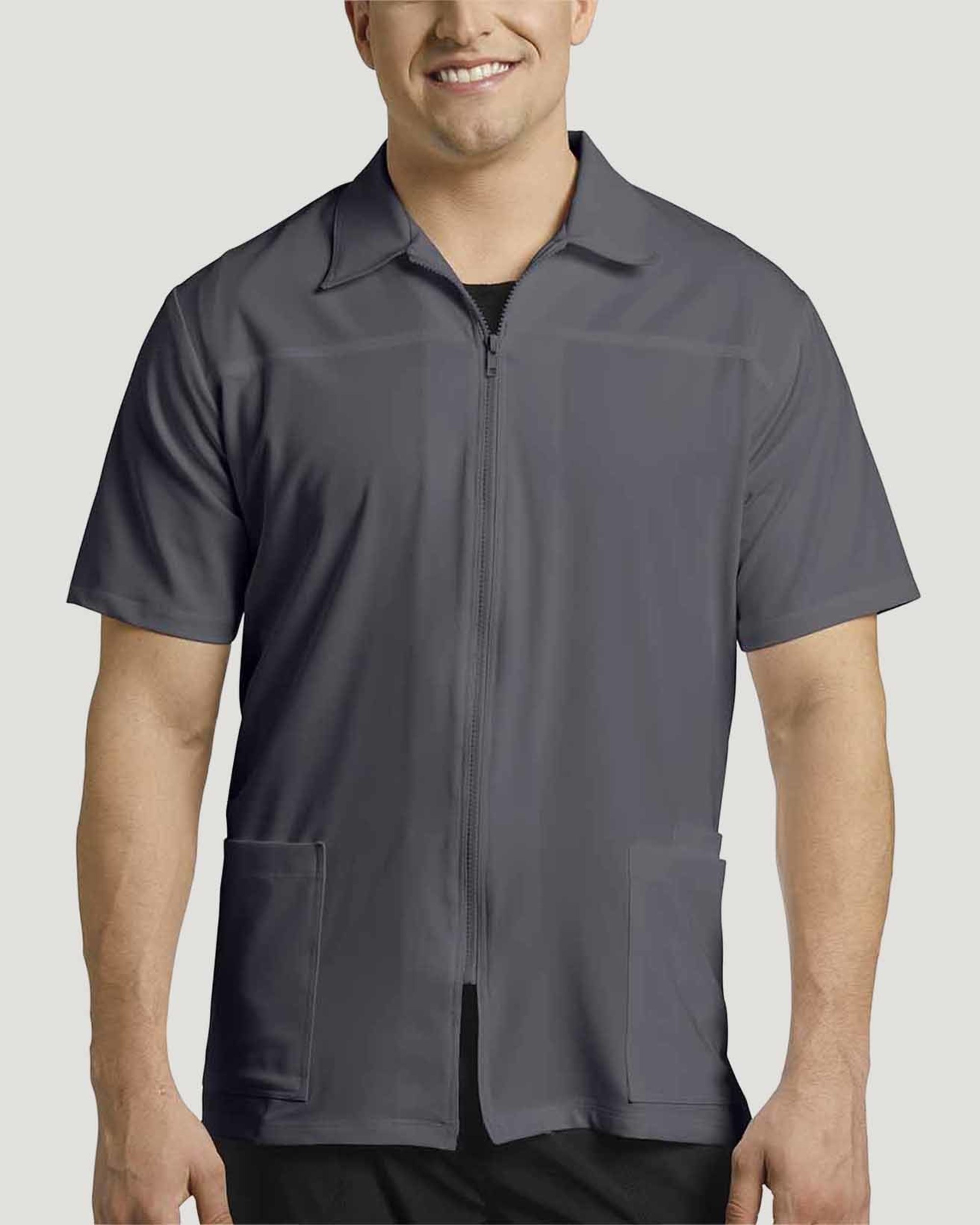 Photo of White Cross Scrubs Collar Neckline Mens Labcoat Color Slate ...