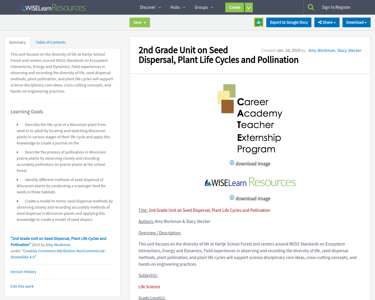 2nd Grade Unit on Seed Dispersal, Plant Life Cycles and Pollination ...
