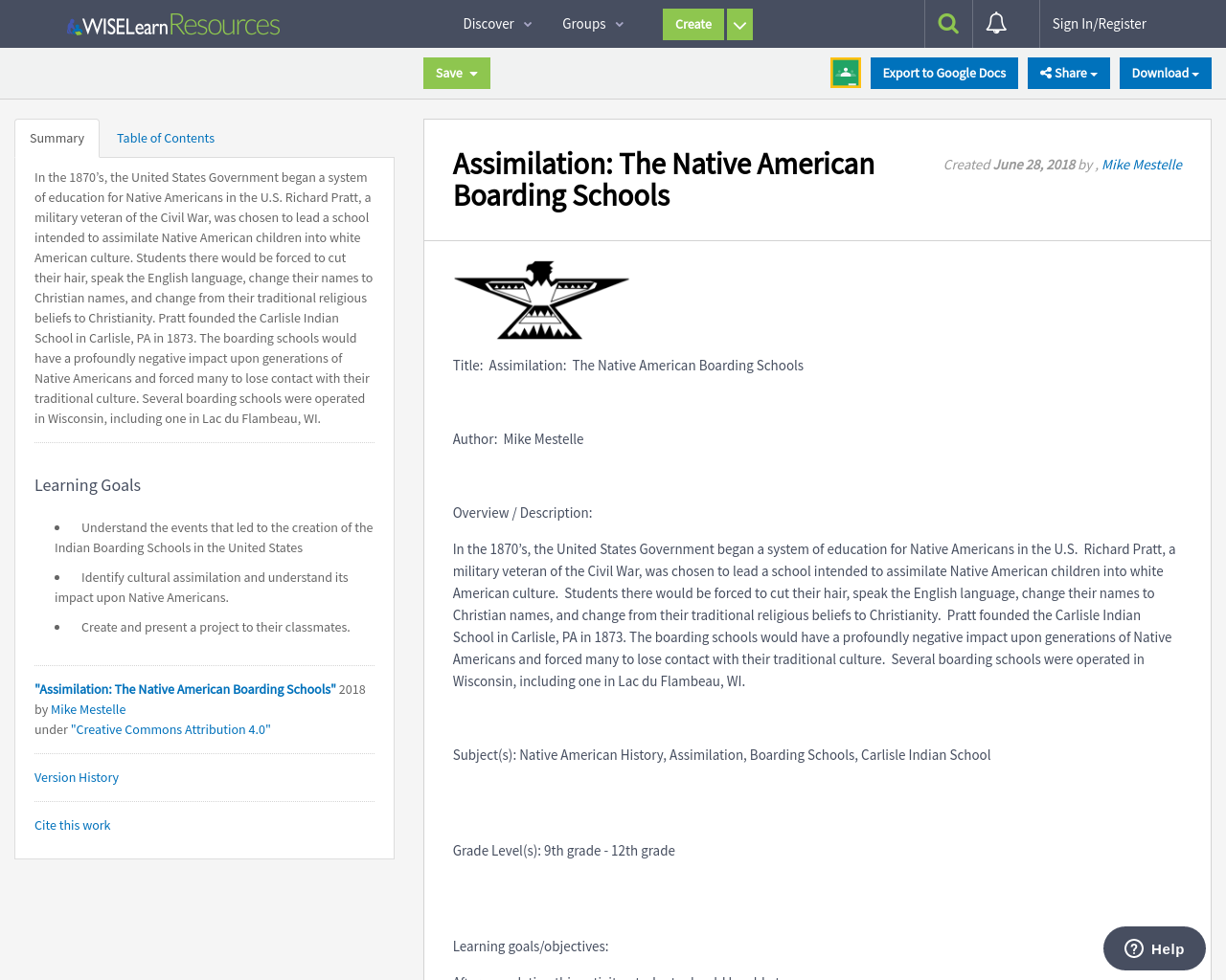 Assimilation: The Native American Boarding Schools | WISELearn Resources
