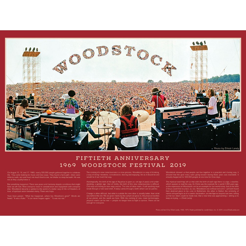 1969 Woodstock Festival Fiftieth Anniversary Poster - Woodstock Postcards