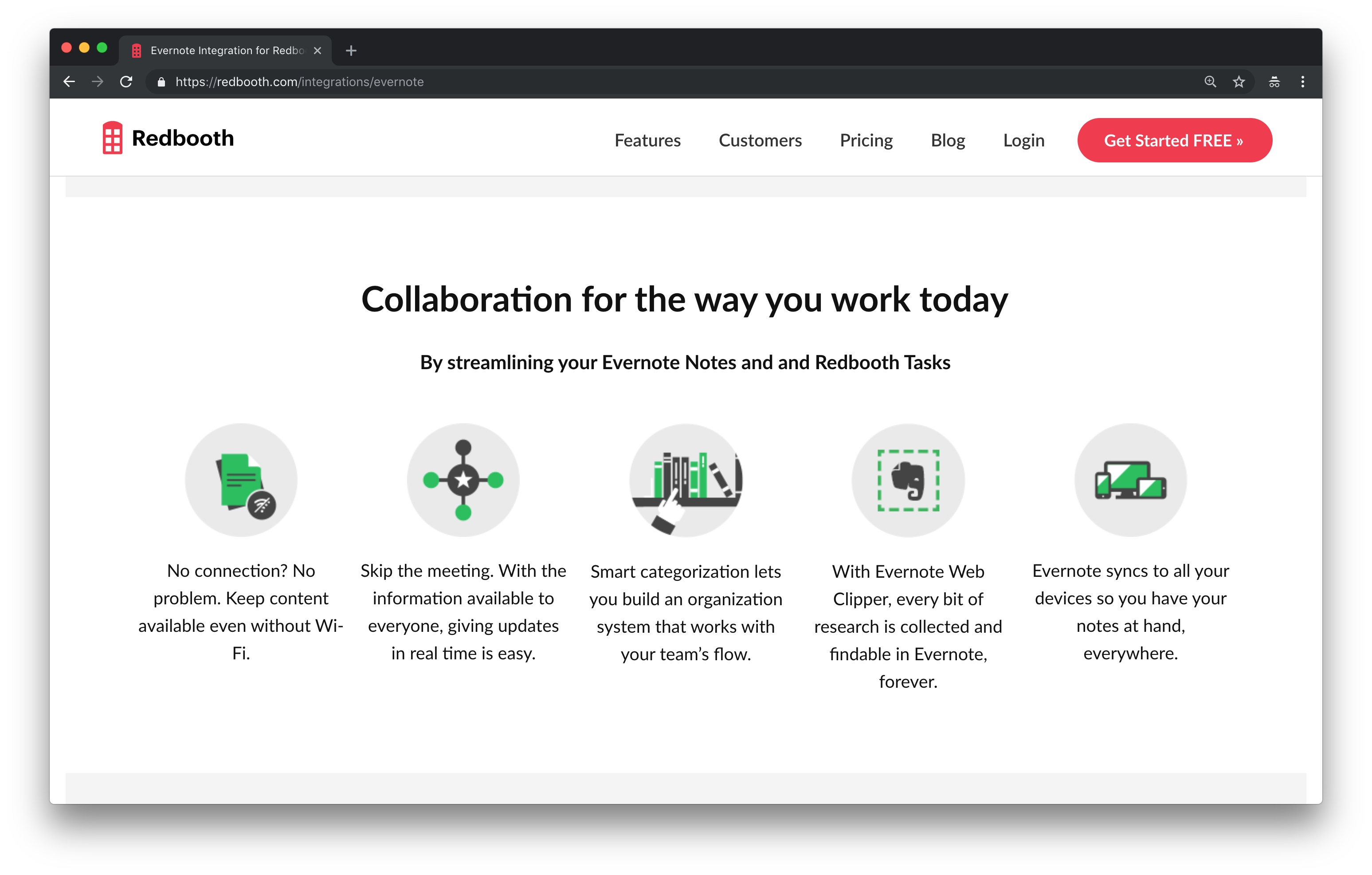 Evernote-Redbooth – marketing page | Redbooth