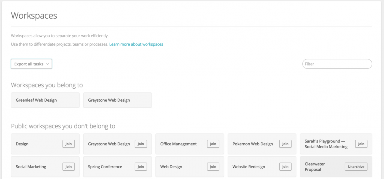 Professional and Business Workspace Features – Redbooth Help