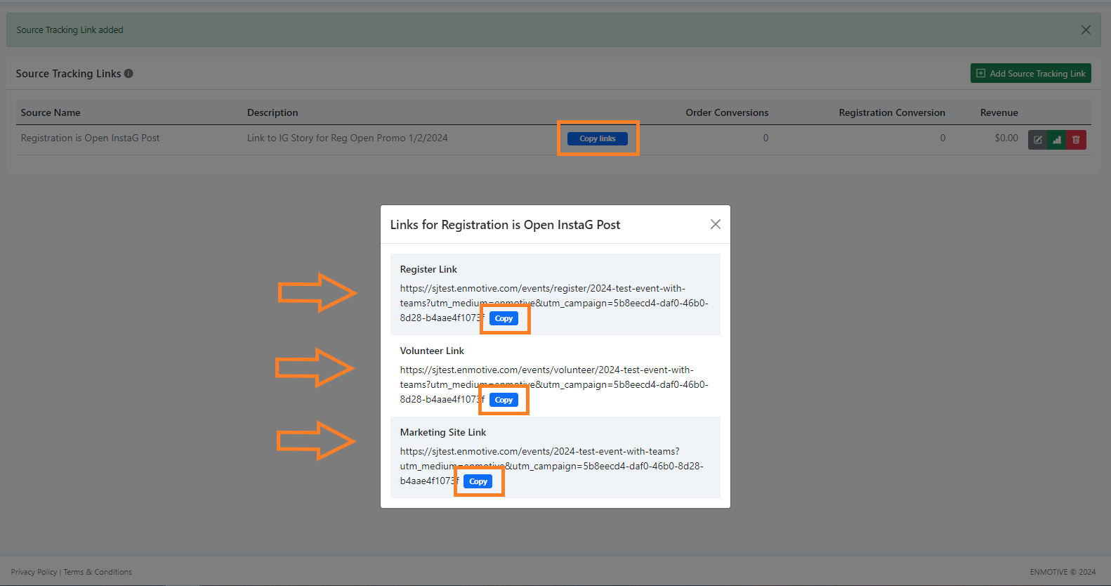 Track Registration Conversions and Performance - EnMotive