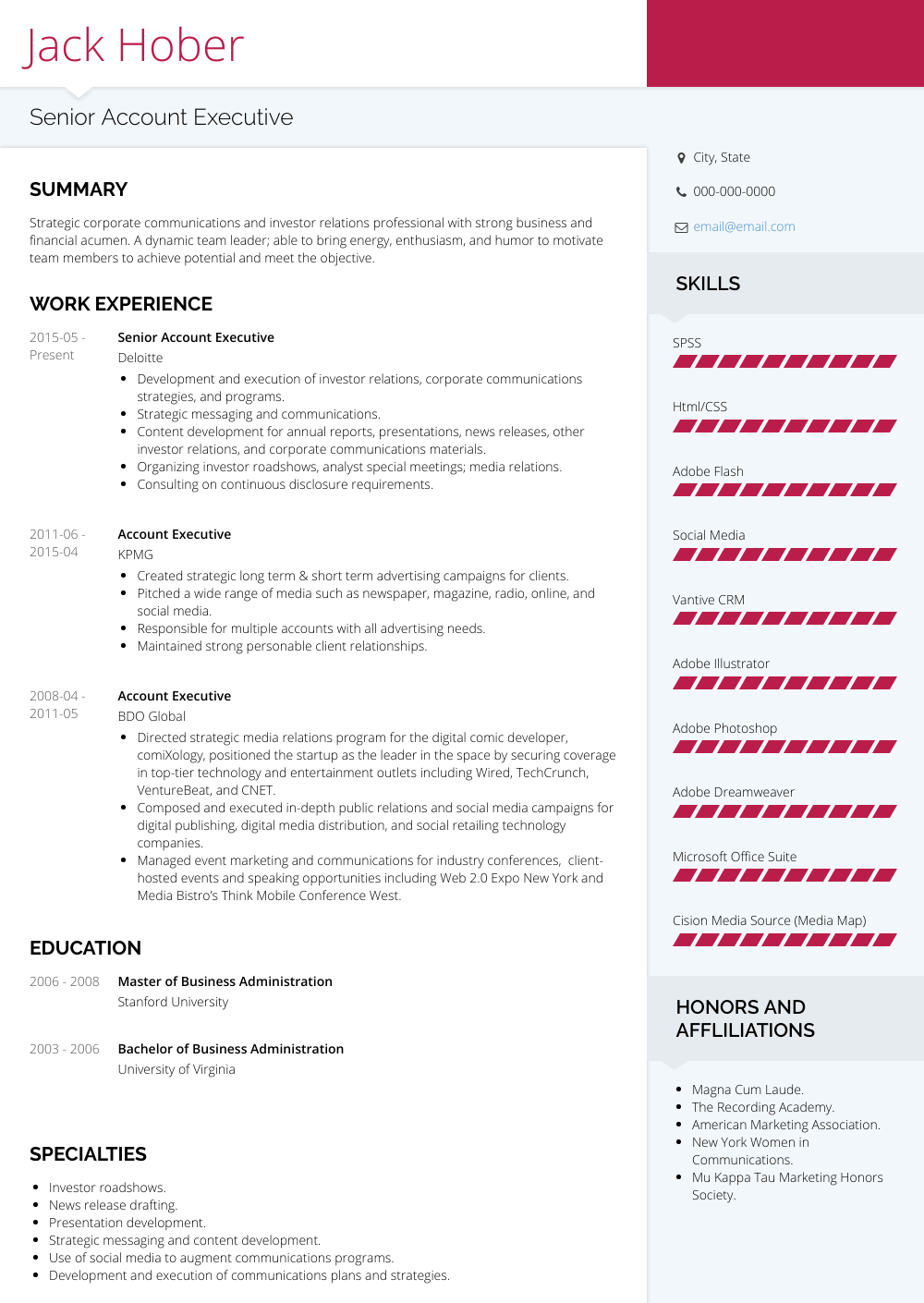 Account Executive Resume Sample