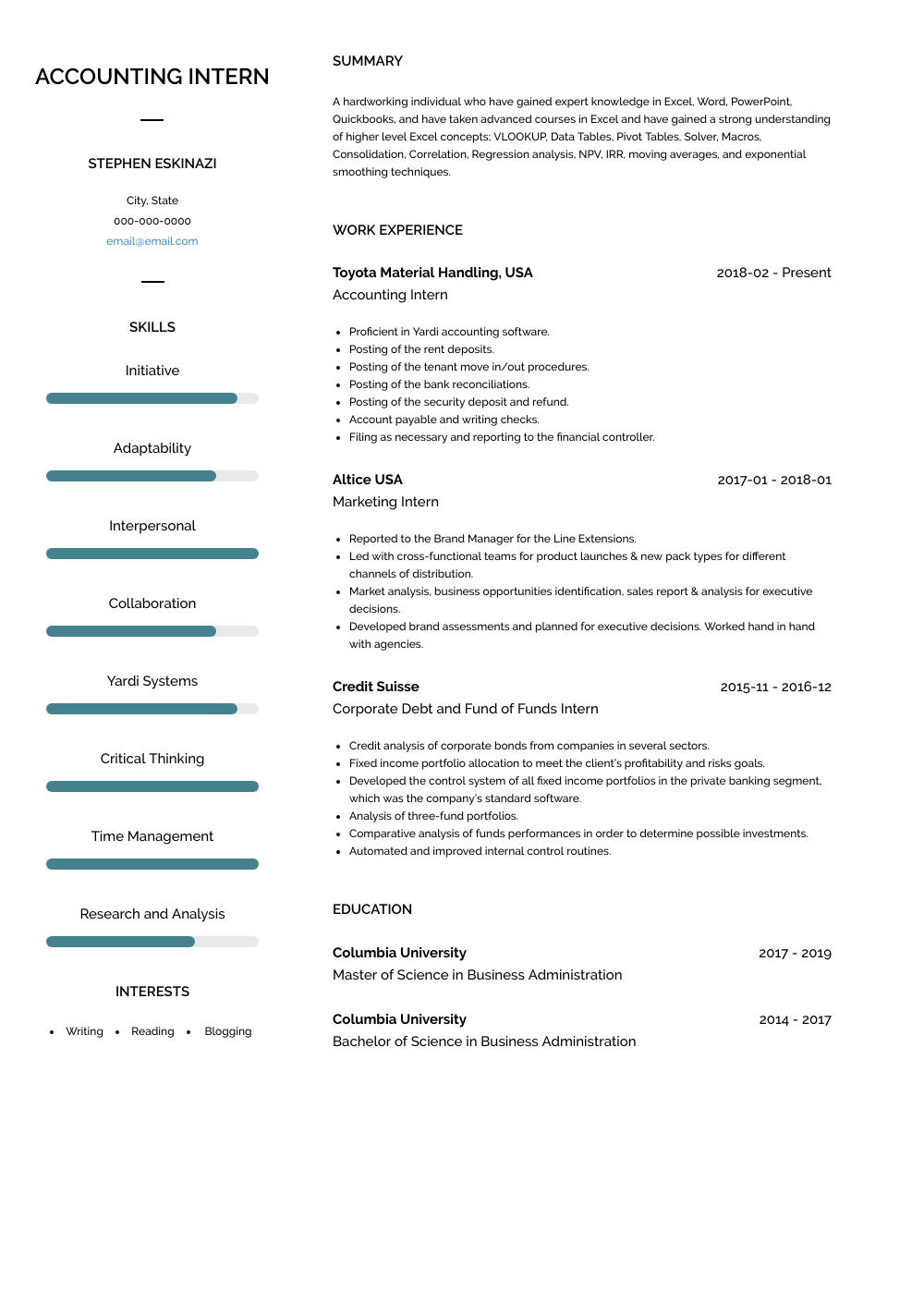 Top Resume Template For Internship PNG Wajo