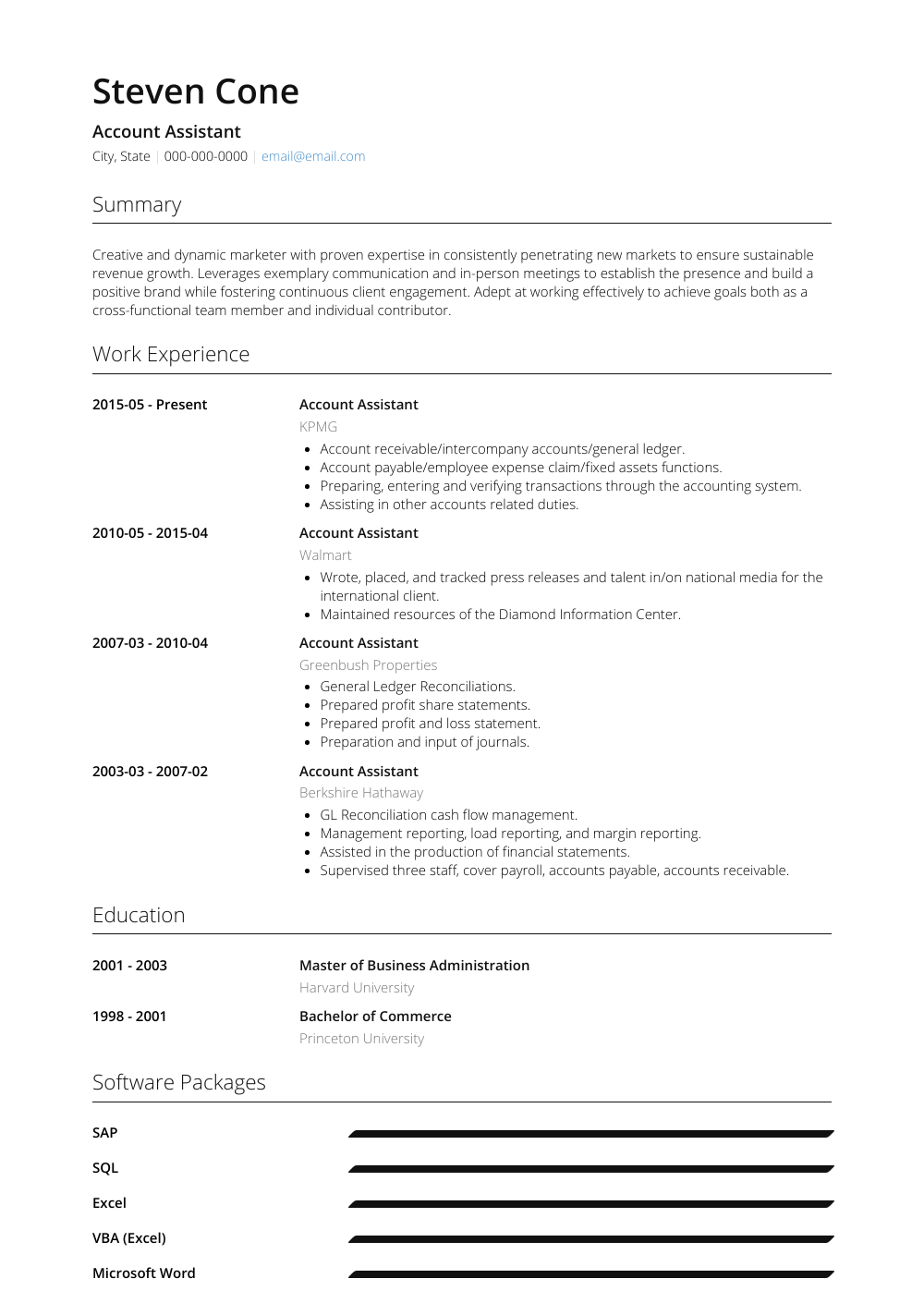 Accounts Assistant Resume Samples And Templates VisualCV