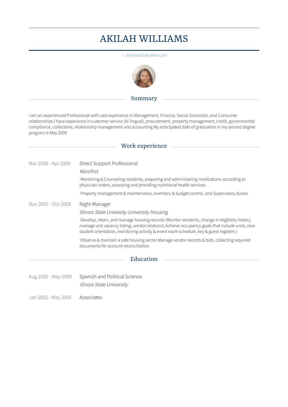 Direct Support Professional Resume Samples And Templates VisualCV