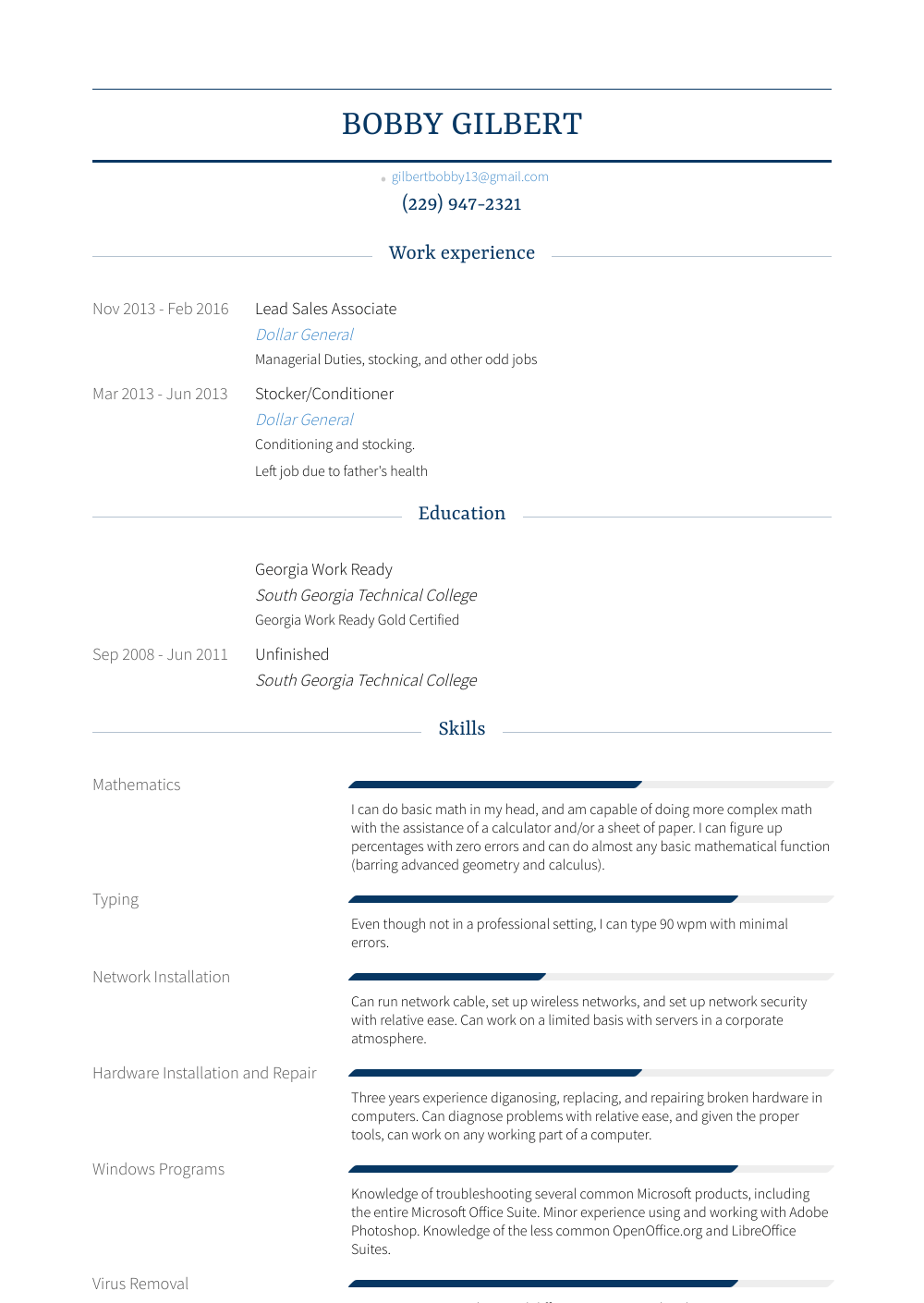 Lead Sales Associate - Resume Samples and Templates | VisualCV
