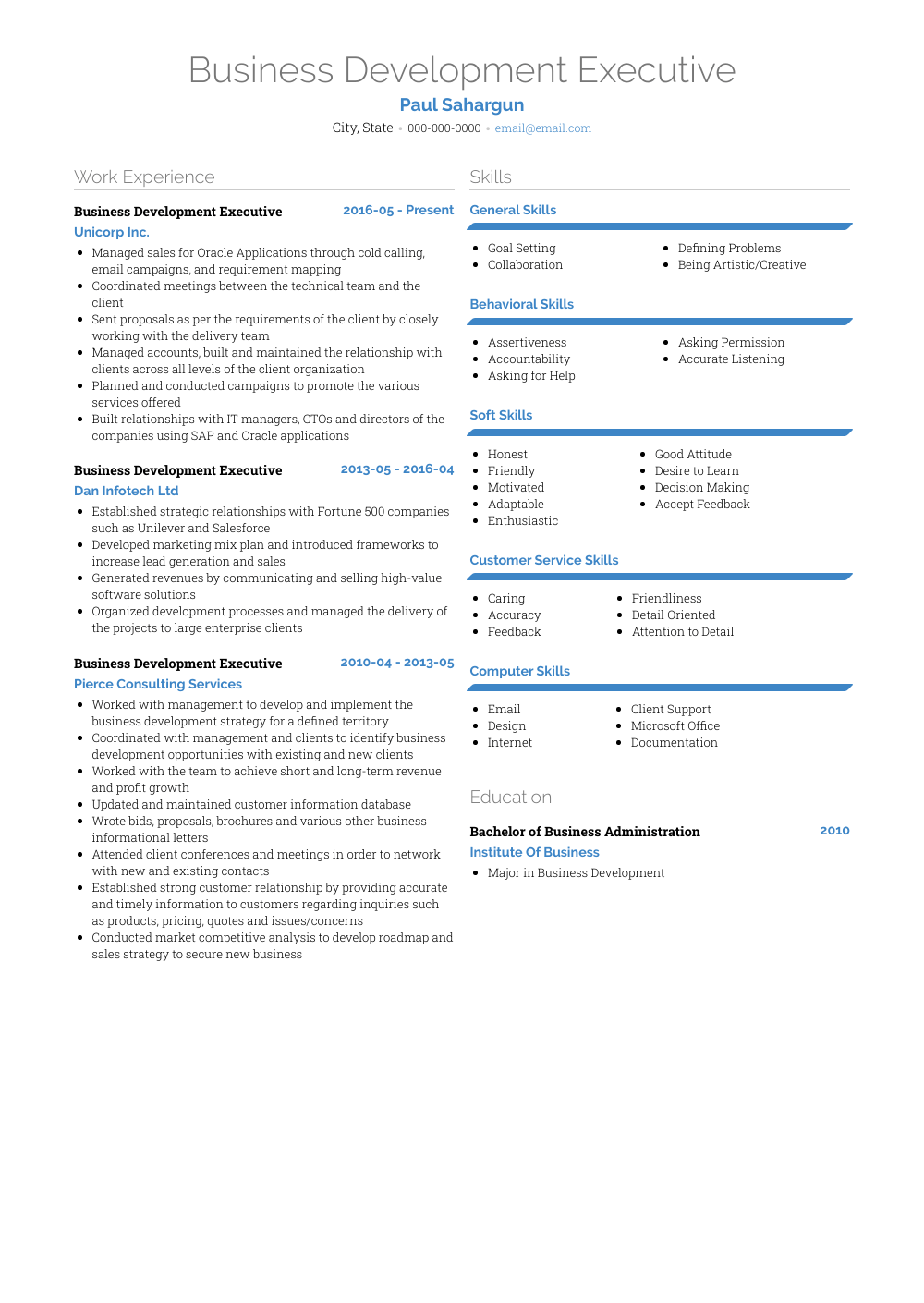 Business Development Resume Samples And Templates VisualCV