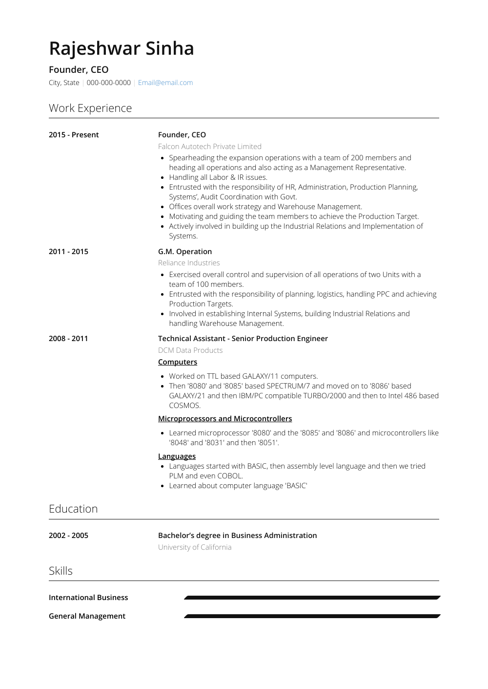 Ceo Resume Samples And Templates VisualCV Ceo Resume Samples And Templates VisualCV