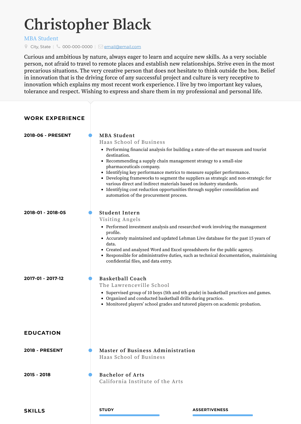 College Student Resume Samples And Templates VisualCV