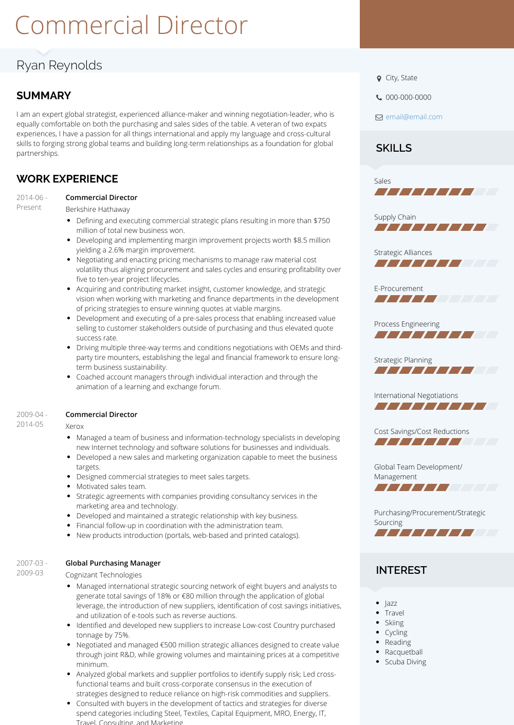 Commercial Director Resume Samples And Templates VisualCV