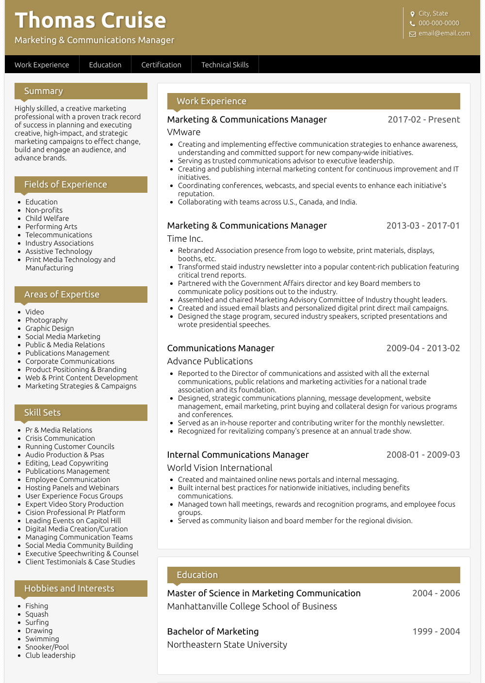 Communications Manager Resume Samples And Templates VisualCV