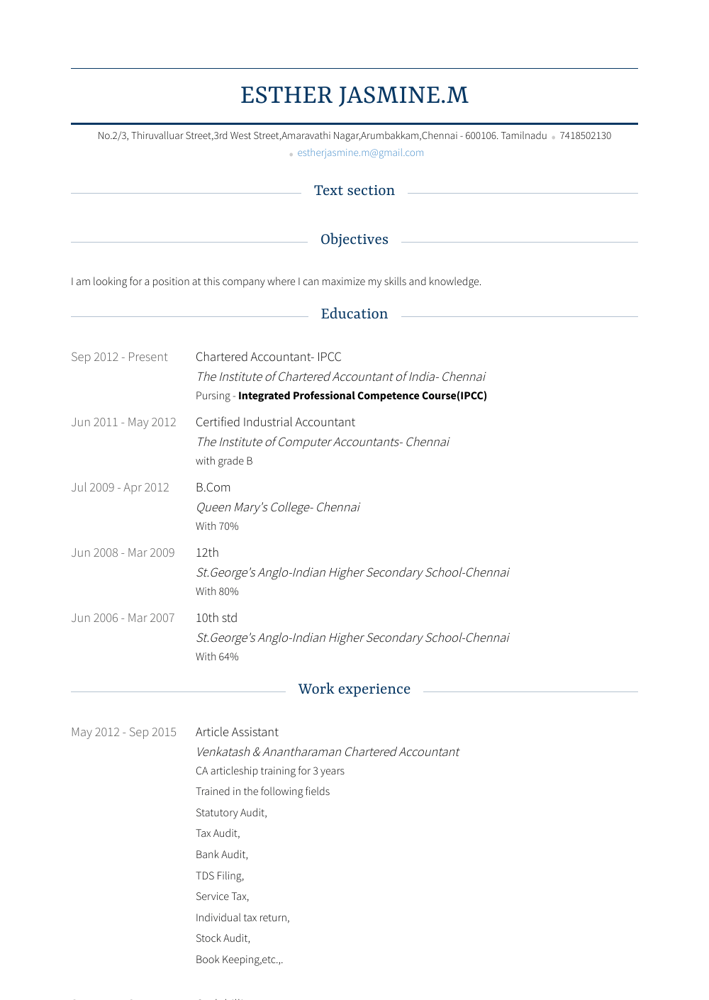 Article Assistant Resume Samples And Templates Visualcv 2649