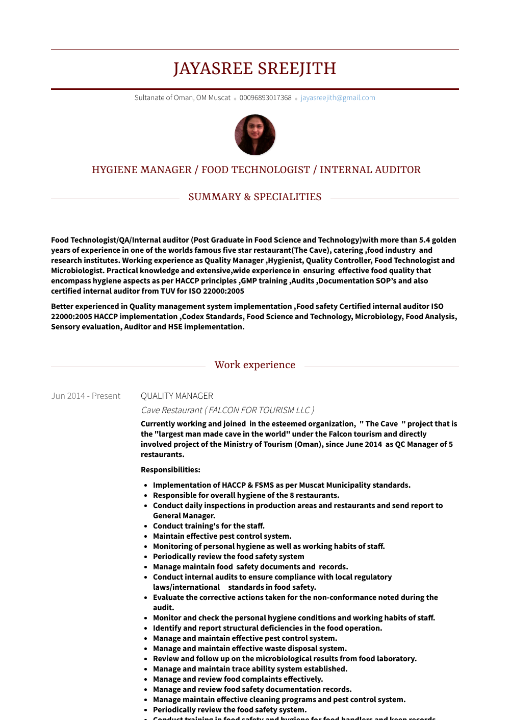 Quality Manager Resume Samples And Templates VisualCV
