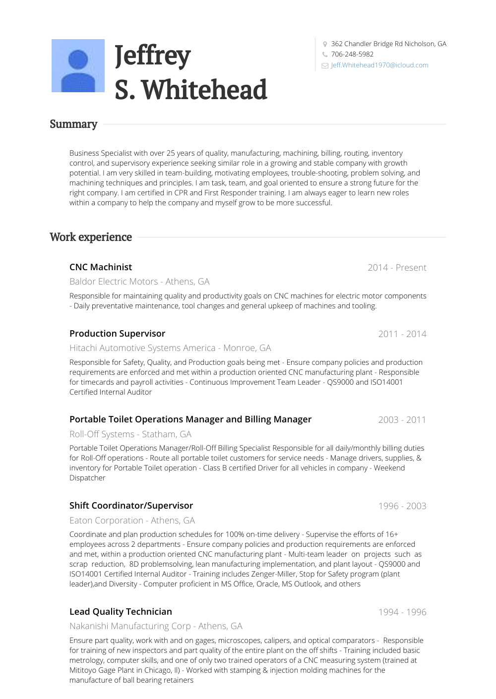 Machinist Resume Templates Free Printable Word Searches